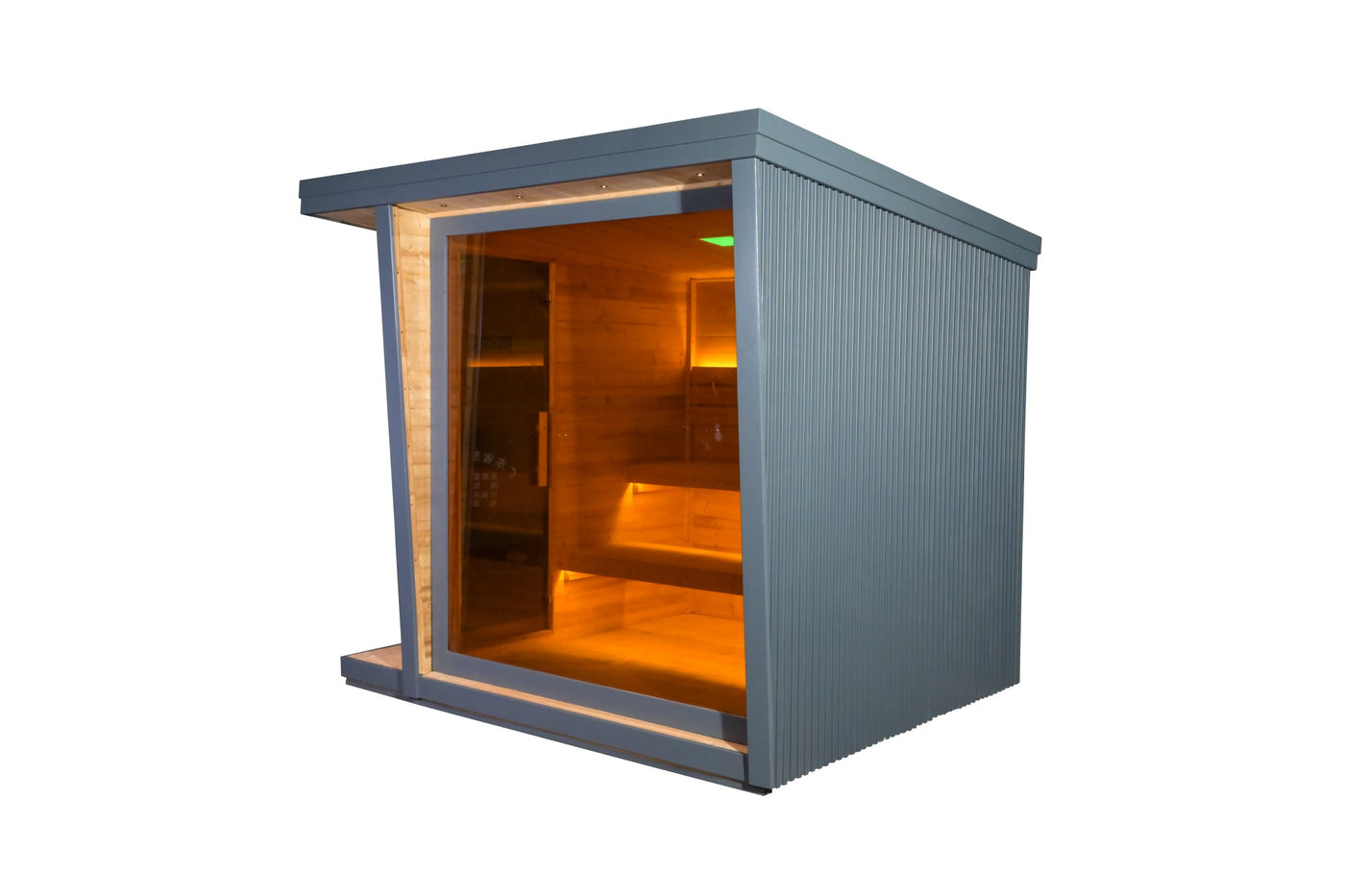 4-6 Person Traditional Square Steam Sauna: Solid Wood Core with Alumin ...